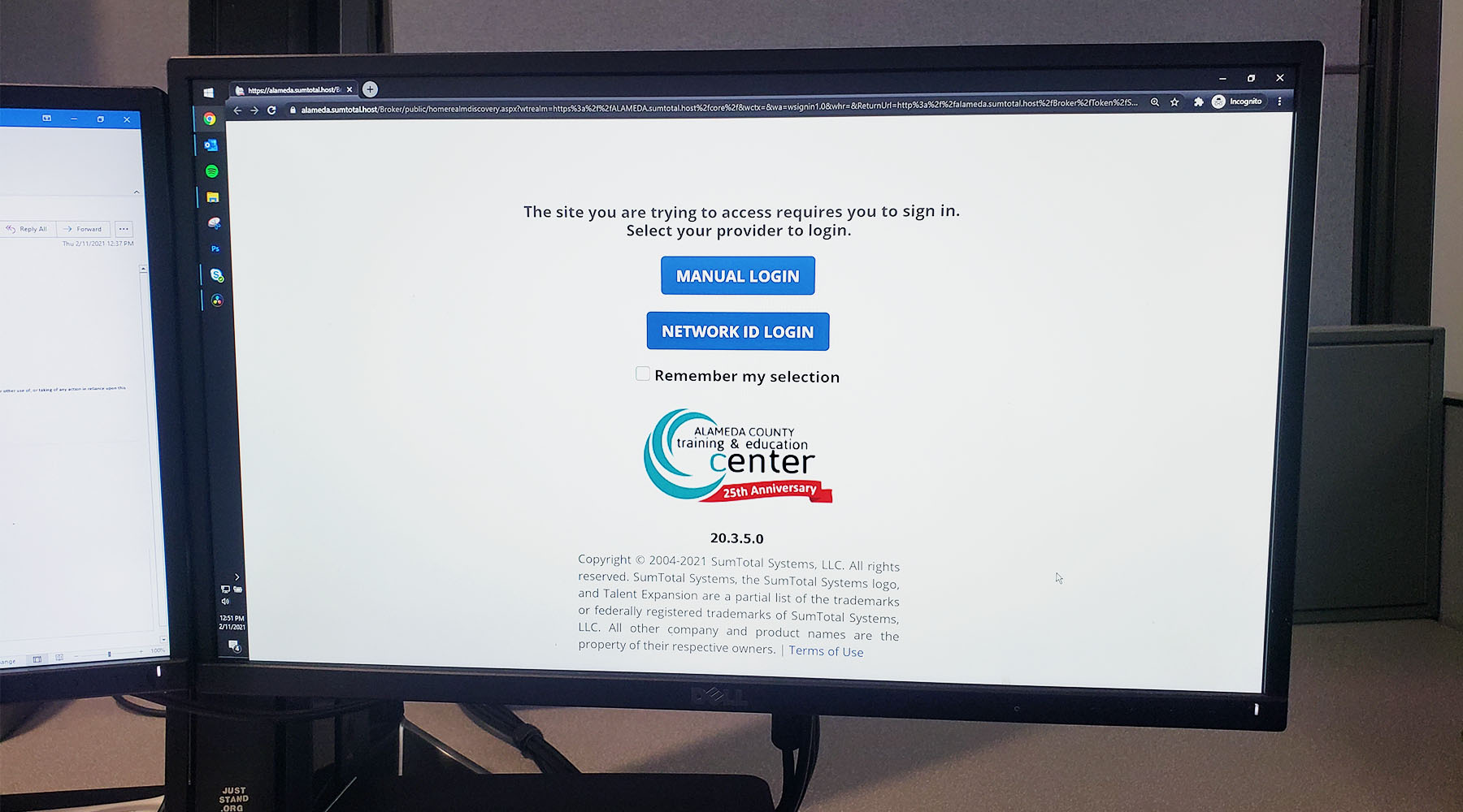 Signing in to SumTotal - Alameda County Training & Education Center