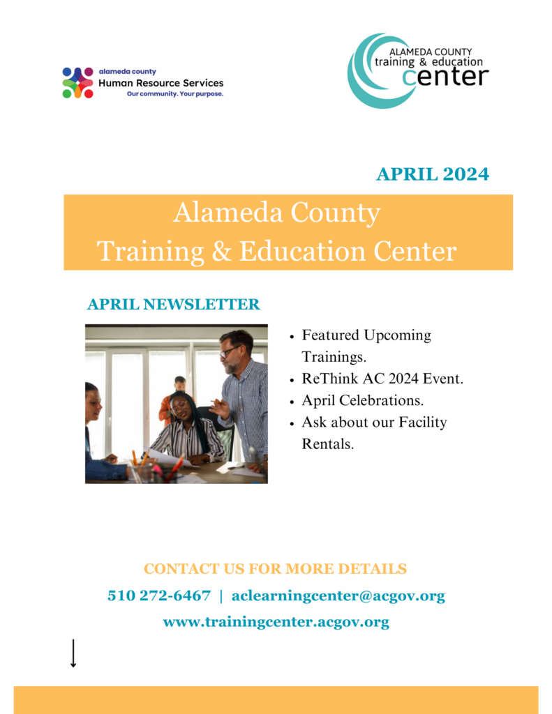 Training & Education Center - April Newsletter - Alameda County ...